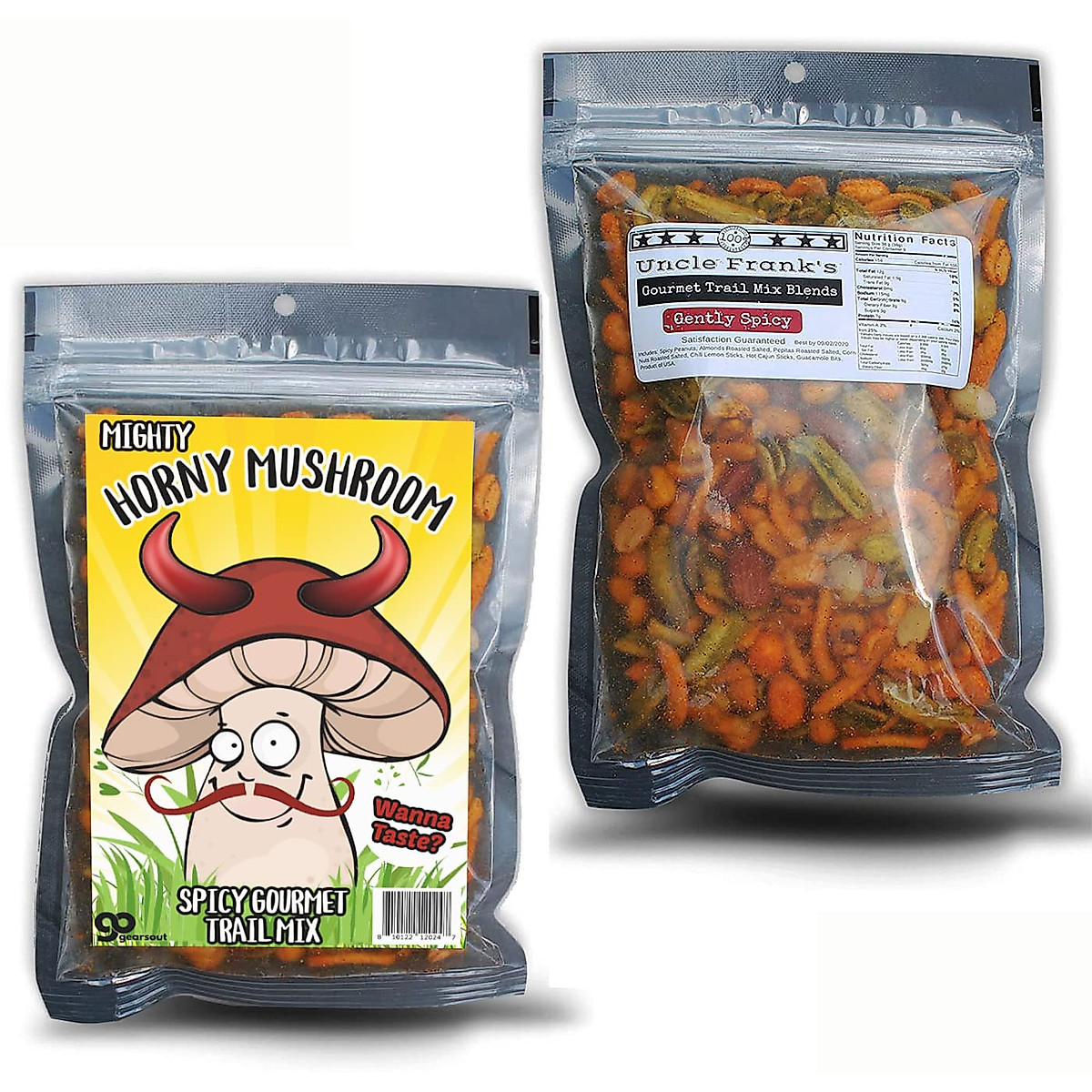 Horny Mushroom Gourmet Trail Mix - Premium Food Gifts for Men - Funny Gag Gift for Mushroom Lovers - Spicy Snack Basket Idea for Adults - Stocking Fillers Women