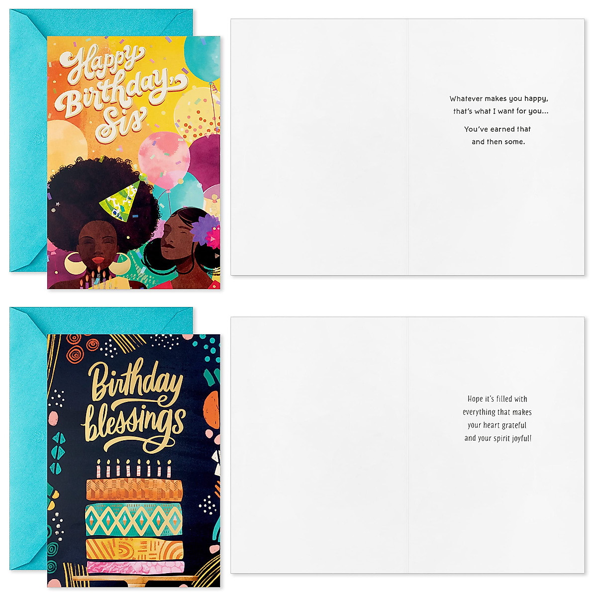Hallmark Mahogany Birthday Cards Assortment, Birthday Queen (16 Cards with Envelopes)