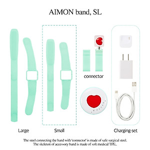 AIMON Smart Band Baby Monitor - Tracks Heart Rate, Average Oxygen as Sleep Quality Indicators. Tracks Temperature, Falling and Crying Too. Has 2 Sizes(Small+Large) for 0~35months.