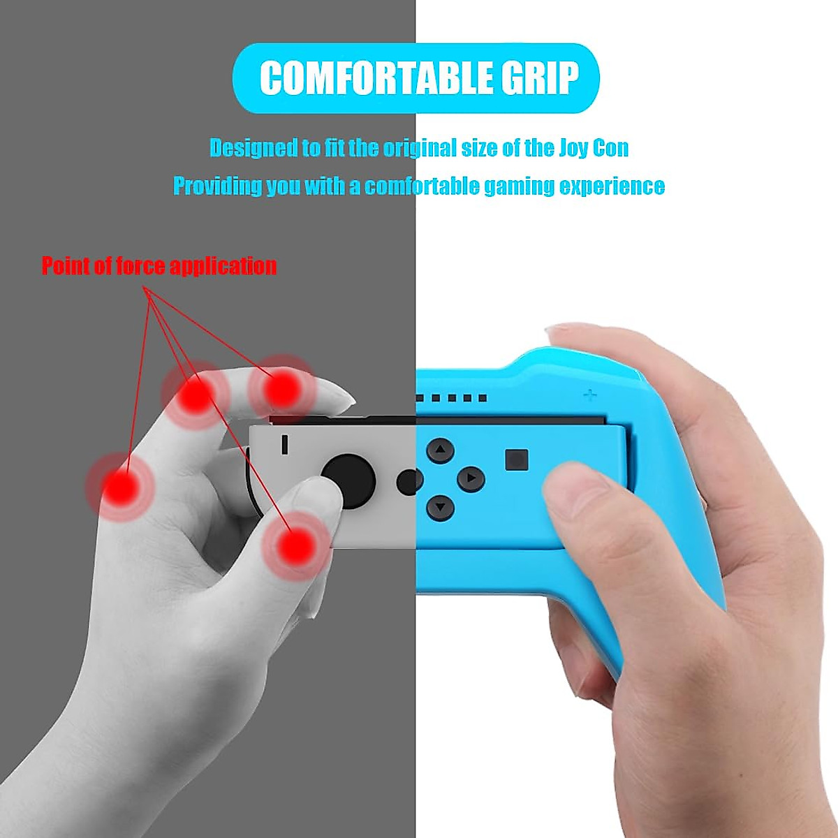 3 Pack Comfort Grips Compatible with Joy Con, Handle Grips Kit Compatible with Switch/OLED Controller with 4 Thumb Caps