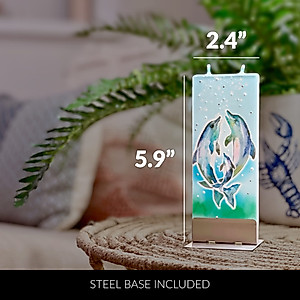 Flatyz Handmade Candle Gift Set with Steel Base - Sunflower Candle Gifts - Unique Candles for Women with Flat Candle Design - Decorative Candles Gift Cute Candle Aesthetic