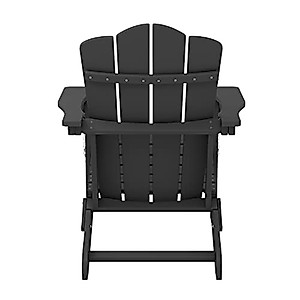 KINGYES Folding Adirondack Chair, HDPE All-Weather Folding Adirondack Chair, Grey
