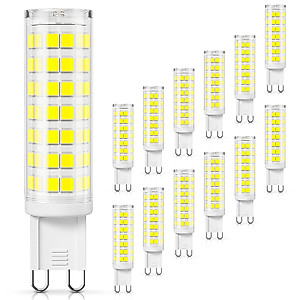 DiCUNO G9 LED Bulb Dimmable, 4W (40W Halogen Equivalent), 430LM, Daylight White 5000K 120V Bi Pin Ceramic Base Light Bulbs for Chandelier, Home Lighting (12-Pack)