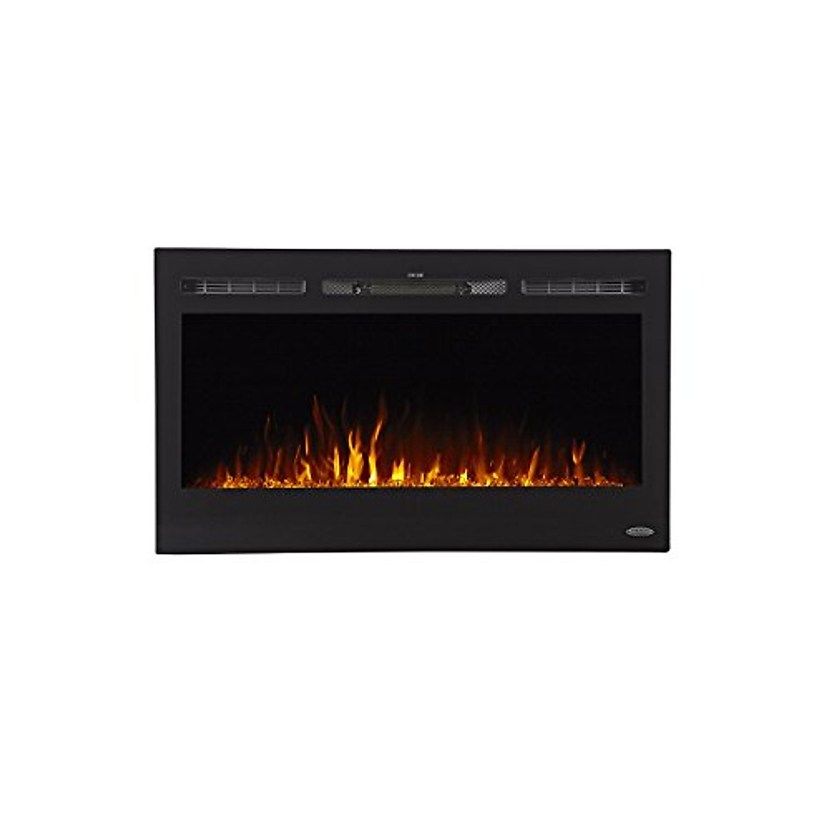 Touchstone Smart Electric Fireplace-The Sideline 36 Inch Wide-in Wall Recessed-30 Realistic Ember Color/Flame Options-1500W Heater w/Thermostat-Black-Log & Crystal Hearth Options -Alexa/WiFi Enabled