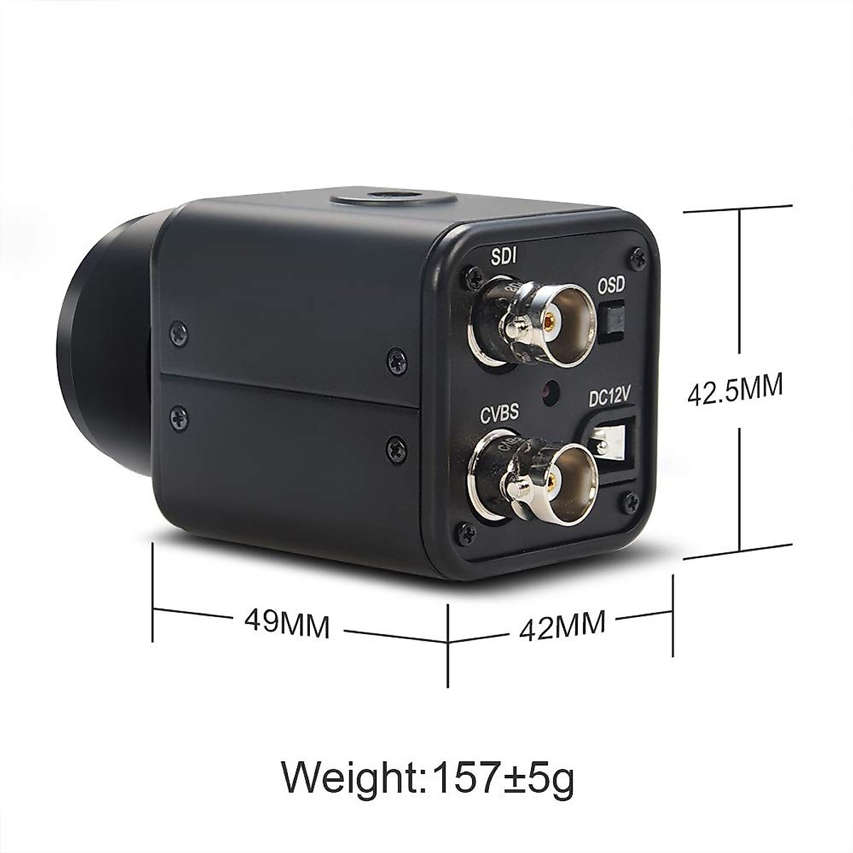 MOKOSE Mini SDI Camera with 3.6mm HD No Distortion Lens, HD-SDI 2 MP 1080P HD Digital CCTV Security Camera, 1/2.8 High Sensitivity Sensor CMOS with OSD Menu