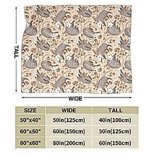 Befuddled Possums Flowers Micro Fleece Blanket Comfy Premium Flannel Fleece Blanket Comfortable Thermal Fleece Blankets Durable Pad Bed Cover Warm Sofa Blanket for All Season