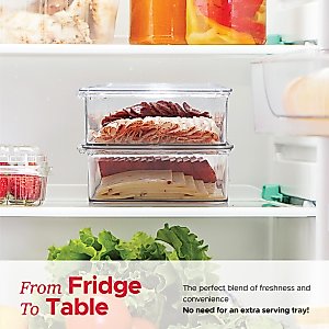 Tafura Bacon Container For Refrigerator (2 Pack) Bacon Storage Container | Cheese & Deli Storage Container | Bacon Keeper | Cold Cuts Meat Saver | Cheese Holder, BPA Free