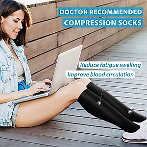 BLUEENJOY Copper Compression Socks for Women & Men (6 pairs) - Best Support for Nurses, Running, Hiking, Recovery