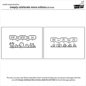 Lawn Fawn LF3164 Simply Celebrate More Critters 4X6 Clear Stamp Set
