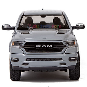 All Star Toys Exclusive 2019 Dodge RAM 1500 Laramie Crew Cab Pickup Truck Ceramic Gray 1:24 Series Diecast Model Car by Motormax 79357 Grey