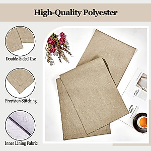 Mebakuk Linen Farmhouse Table Runner Large Burlap Style Soft and Waterproof Decorative Fabric Runner for Outdoor Wedding and Dinner (14 x 36 Inch, Mocha)