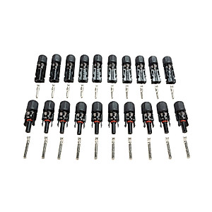TEMCo Solar Panel Connector (30A 1-Male 1-Female Set) PV Cable Wire Qty:10