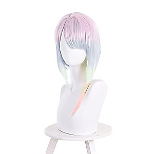 Zuoou Cyberpunk Edgerunners Lucy Cosplay Wig Synthetic Hair Heat Resistant Role Play Hairs for Halloween Christmas Carnival Party