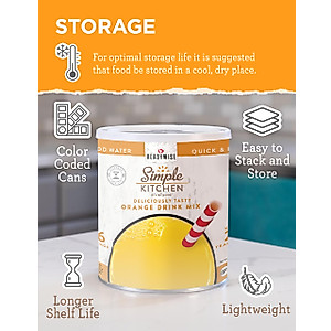 READYWISE - Simple Kitchen, Orange Drink Mix, 86 Servings, Healthy, Powdered Drink Mix, Healthy Drinks, Emergency Food Supply, 10 Can