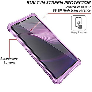 Dexnor Galaxy Note 9 Case with Screen Protector Clear Military Grade Rugged 360 Full Body Protective Shockproof Hard Back Cover Defender Heavy Duty Bumper Case for Samsung Note 9 - Purple