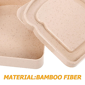 CALLARON 4 Pcs Sandwich Keeper, Reusable Sandwich Containers, Toast Shape Bread Box with Lid, Portable Sandwich Box, Food Fresh Keeping Box, Sandwich Containers for Lunch Boxes 4.8 x 5.1 inch