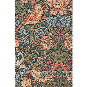 C Charlotte Home Furnishings Inc Birds Face to Face II Cushion Cover | Pure Cotton Decorative Cushion Case | 19x19 Inch Cushion Cover for Living Room Couches and Sofas | Inspired by William Morris