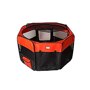 Armarkat Model PP002R-XL Portable Pet Playpen in Black and Red Combo, XL