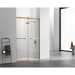 Elegant Kitchen and Bath SD202-4876BGD Frameless Shower Door 48 x 76 Brushed Gold