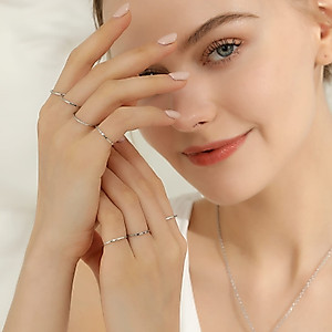 GOLDCHIC JEWELRY 28 Pcs Midi Ring Bohemian Knuckle Ring Sets Fashion Finger Vintage Silver Stackable Rings for Women Lady Knuckle Midi Rings for Mother Wife Fiancee