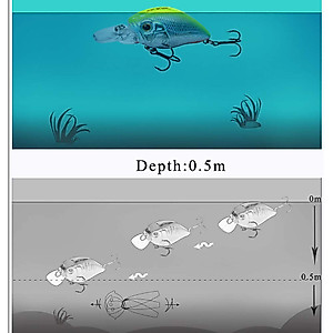 LOVEPET Lures 4.7cm/10g Bionic Fishing Bait,Big Fat Bait, Fake Bait, Outdoor Fishing Tackle,8 Pcs