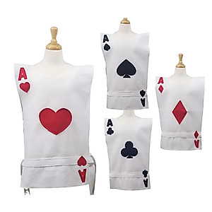 Ace Playing Card Costume Tunic (Hearts, Spades, Clubs or Diamonds) Alice in Wonderland/Card Soldier - Baby, Toddler, Kids, Teen, Adult and Plus Sizes Available (Kids 4-9y)