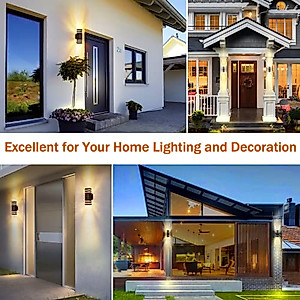 Dusk to Dawn Outdoor Wall Lights Fixture 2 Pack Up and Down Porch Lights Modern Exterior Light Fixtures IP65 3000K Warm White Aluminum Housing for Front Porch, Patio, Garage (Include GU10 Bulbs)