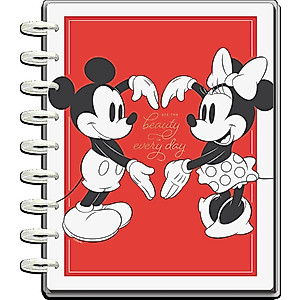 The Happy Planner Classic Sized Undated 12 Month - Disney Mickey & Minnie Mouse Everyday Beauty - Undated - Vertical Layout - Weekly & Monthly Disc Bound Pages - 7" x 9.25"