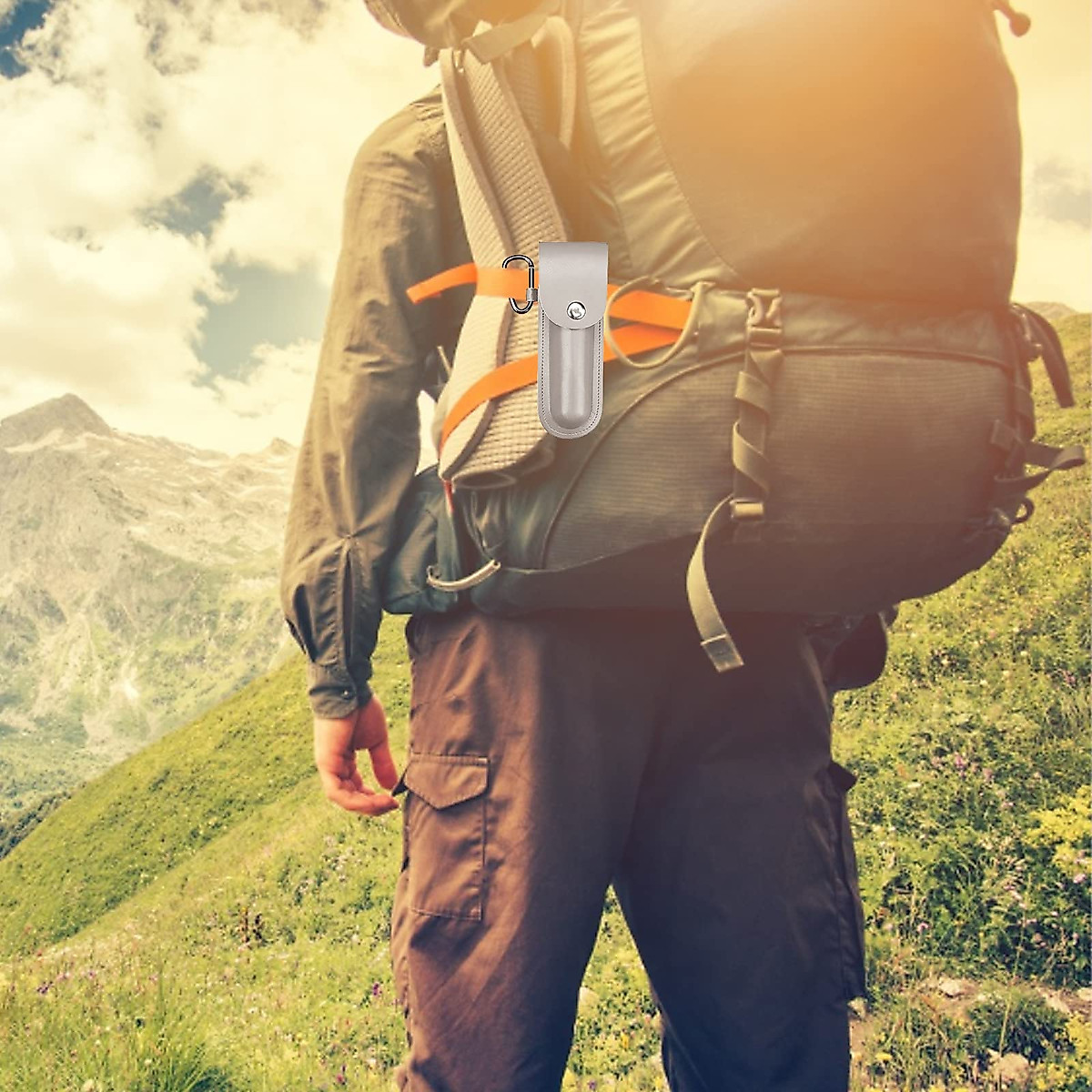 Wood Auger Drill Bit, 1.5" Survival Settlers Tools Scotch Eye Auger Bushcraft Gear And Equipment Manual Wood Auger Peg And Hole Maker Multitool With Leather Case For Camping And Outdoor Backpack (Beige)