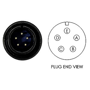 SSC Controls 5 Pin Male Plug and Clamp (3106A-16S-8P and 3057-8 or 3057-1008) for Older Miller Welders with 5-Socket Receptacle (SSC 10041-16/-C8)