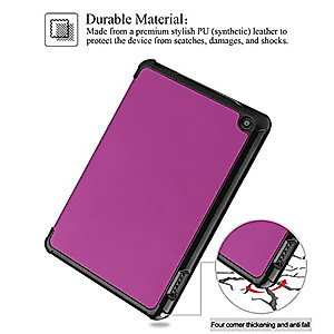 REASUN Case for All-New Fire 7 Tablet (12th Generation, 2022 Release), Slim Lightweight Trifold Stand Cover with Auto Sleep/Wake Case for New Amazon Kindle Fire 7 12th Generation 2022, Purple