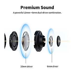Edifier W240TN Active Noise Cancellation Earbuds with Bluetooth V5.3 - True Wireless Earbuds with Dual Dynamic Drivers - Fast Charging - Custom EQ - Physical Button and App Control - Black