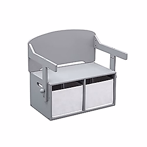 Delta Children MySize Kids Convertible Activity Bench - Greenguard Gold Certified, Grey