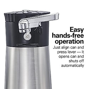 Hamilton Beach OpenStation Electric Automatic Can Opener for Kitchen with Multi Tool and Bottle and Jar Opening Tools, Auto Shutoff, Cord Storage, and Sure Cut Technology, Stainless Steel (76382)