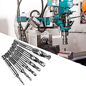 6PCs Hex Shank Screw Taps Metric Drilling Tapping Tools M3x0.5/M4x0.7/M5x0.8/M6x1/M8x1.25/M10x1.5(Silver)