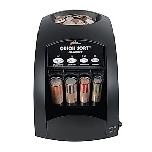 Royal Sovereign Electric Coin Sorter, Patented Anti-Jam Technology, 1 Row of Coin Sorting (CO-1000N), Black