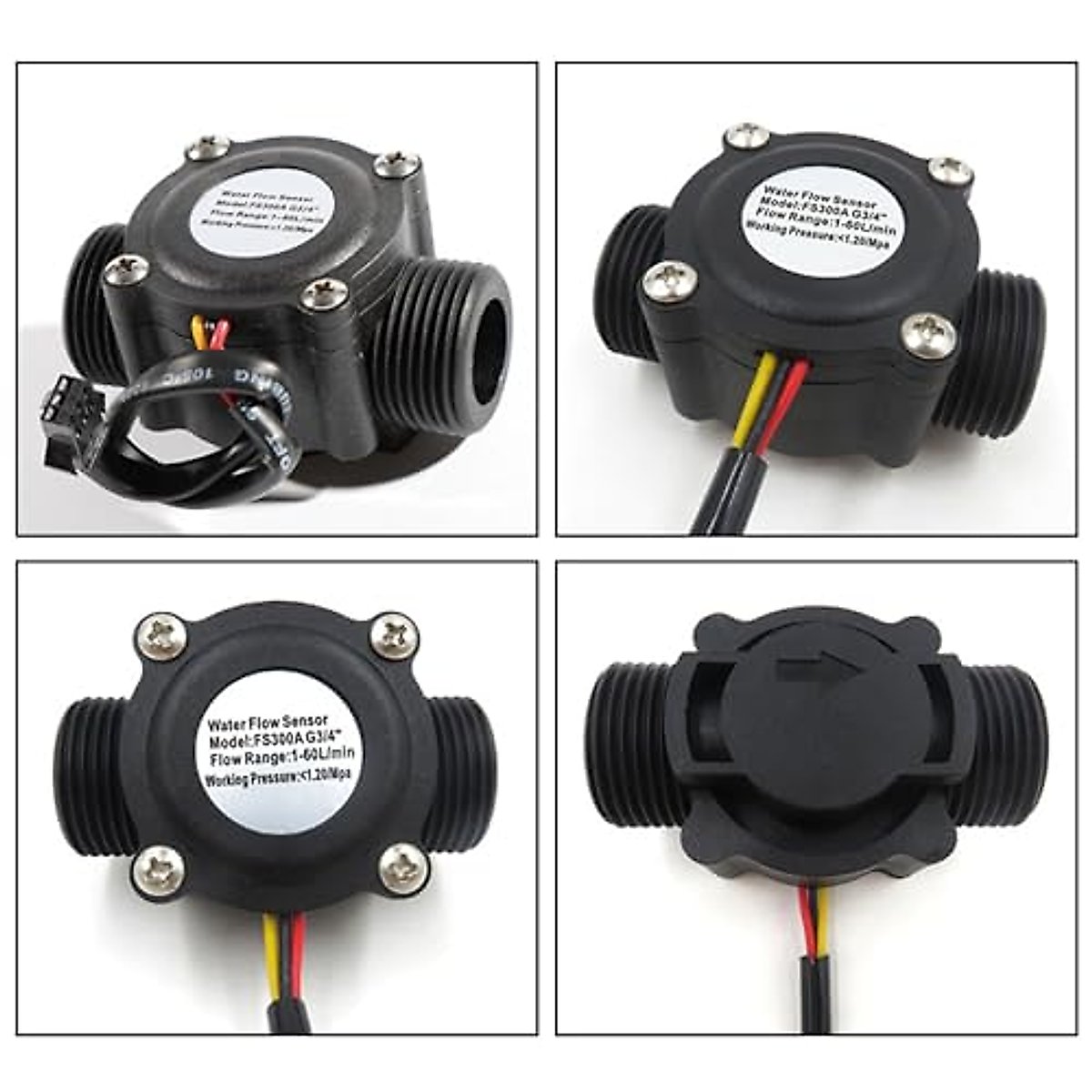 3/4'' Water Flows Flows Meter Flowmeter Counter Water Flows 3.5V-24V 2-60L/min Flowmeter Counter