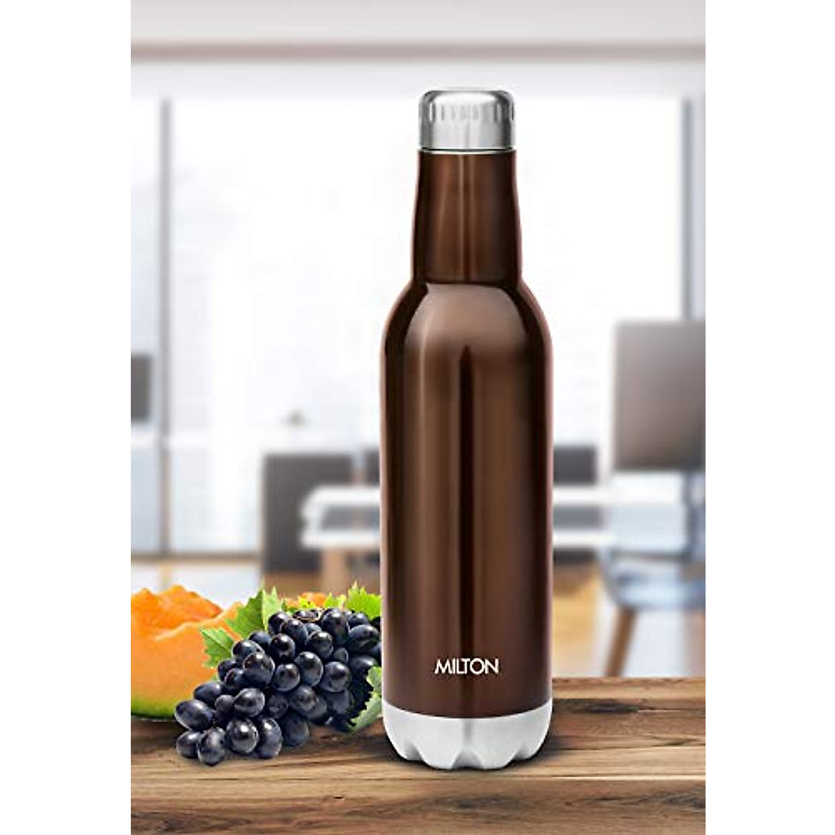 Milton Pride 600 Thermosteel Vaccum Insulated Hot & Cold Water Bottle, 500 ml, Brown
