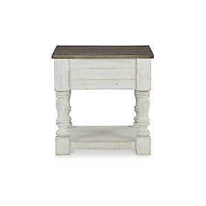 Signature Design by Ashley Havalance French Country Square End Table, White & Gray