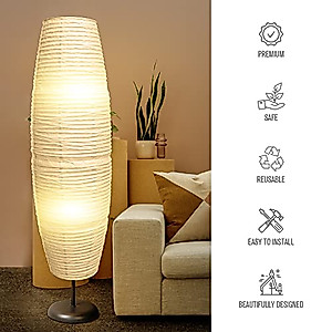 ibasenice Paper Floor Lamp Shade Classic Modern Paper Floor Light Bulb Cage Guard for Bedside Lamp Floor Lamp Living Room Decoration