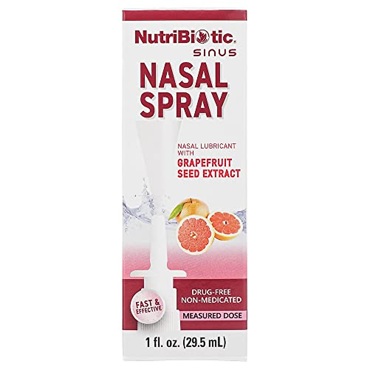 NutriBiotic Nasal Spray 1 Fl Oz | Nasal Lubricant with Grapefruit Seed Extract & Sodium Chloride | Help Flush Irritants from Nasal Passages | Convenient Measured Dose Pump | Drug-Free & Non-Medicated