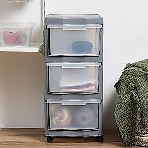 Life Story Classic 3 Shelf Storage Organizer Plastic Drawers, Gray (2 Pack)