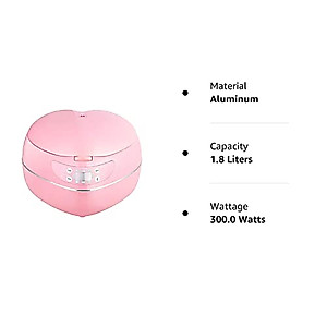 HMLH home insulation function electric steamer, mini heart-shaped dormitory rice cooker, can be cooked quickly, porridge/soup (1.8L),Pink