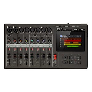 Zoom R20 Multi Track Tabletop Recorder, with Touchscreen, Onboard Editing, 16 Tracks, 6 XLR Inputs, 2 Combo Inputs, Effects, Synth, Drum Loops, and USB Audio Interface.