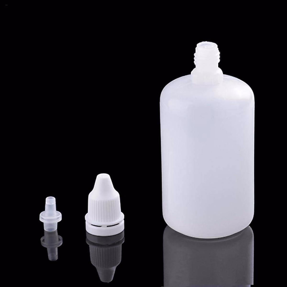 OFOWIN 6 Pcs Plastic Dropper Bottle, 100ml / 3.4oz Small Mouth Dropping Bottles with White Cap Empty Squeezable Liquid Drop Bottles for Solvents, Oils, Glue, Paint,Essence,E-liquid,E-juice,Saline