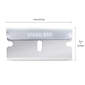 FOSHIO 600PCS Stainless Steel Single Edge Razor Blades, Individually Wrapped Blades for Razor Blade Scraper, Removing Labels, Stickers, Decals, Gasket, Cleaning Glass Stove Top, Window