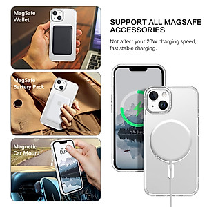 BENTOBEN Magnetic for iPhone 13 Case & iPhone 14 Case [Compatible with Magsafe] Translucent Matte Phone Case iPhone 13/14 Slim Shockproof Women Men Protective Cover for iPhone 13/14 6.1", White
