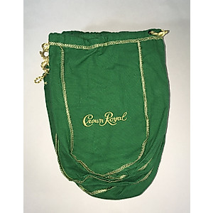 Pack of 10 Green Crown Royal Bags w/Gold Drawstrings from 1 Liter Bottles (9 inch x 5.5 inch) for Gift Bags, Carrying Card Games or Dice Bulk Fabric for quilting sewing or crafts (10)