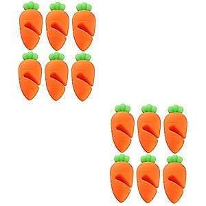NOLITOY 12 pcs Pan Helpers Spill-proof Spill Stove Holder Cartoon Lid Easter for Pot Cooking Saucepan Keep Stand Supplies Spoon Party Restaurant Silicone Over Lifts Lifter Carrot