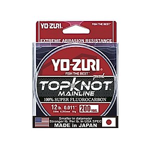 Yo-Zuri Topknot Fluorocarbon Mainline 200YD Spool 12LB, Natural Clear